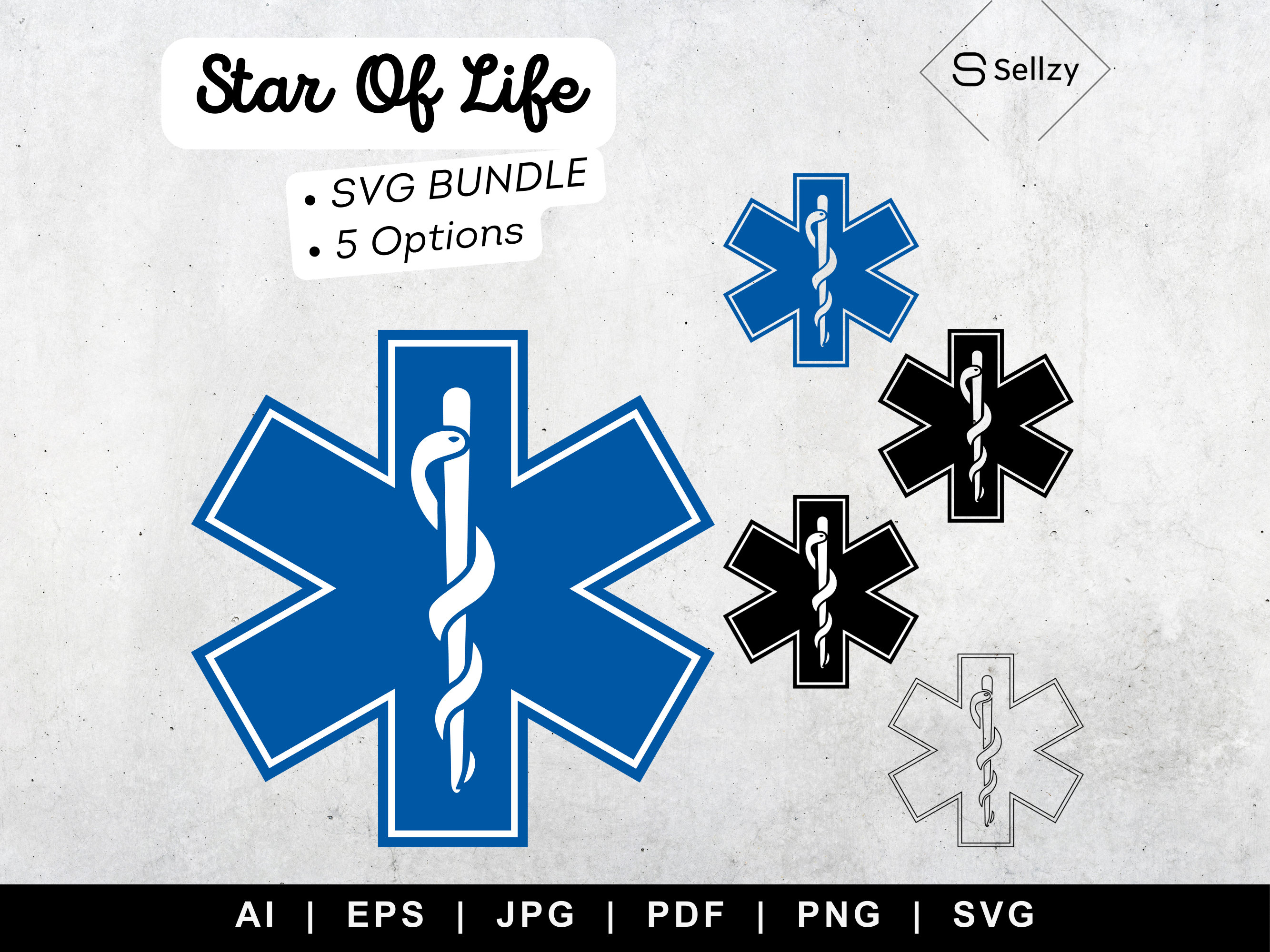 Star of Life SVG Bundle | EMS Star Svg| Emergency Medical Services SVG ...