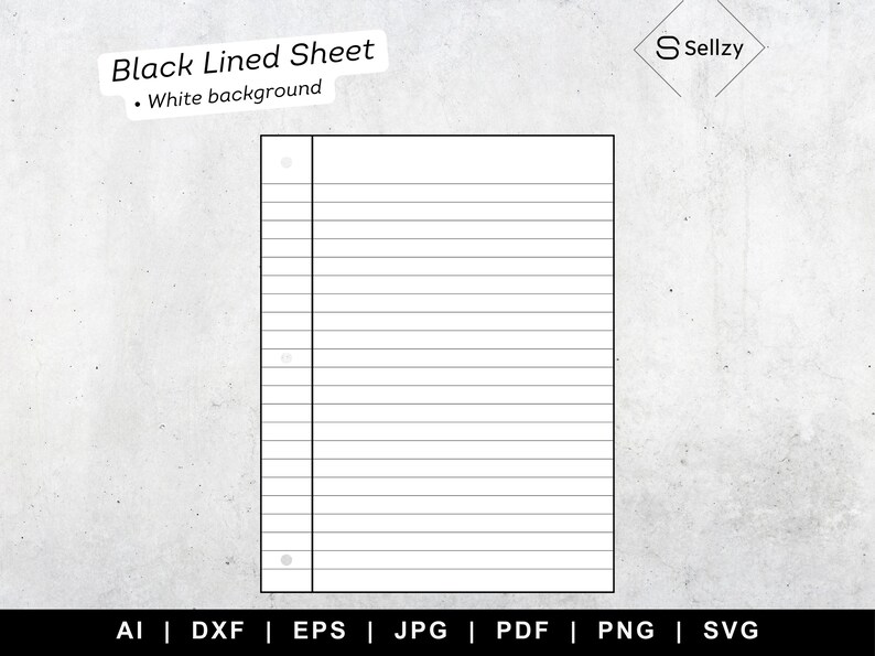 Lined Notebook SVG | Line Paper SVG | Digital Notebook Pages ...