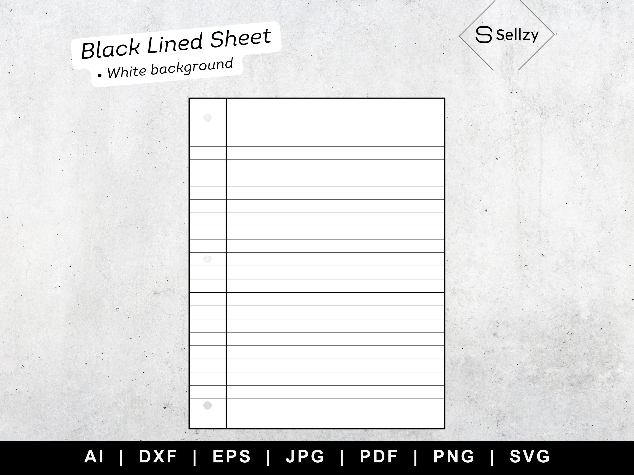 Lined Notebook SVG | Line Paper SVG | Digital Notebook Pages ...