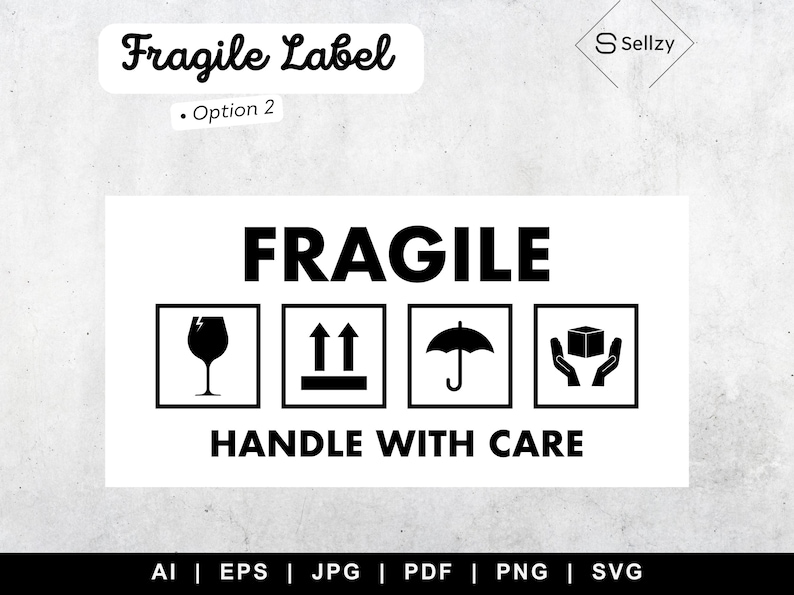 Fragile Handle With Care Aufkleber SVG | Versandaufkleber | Fragile SVG ...