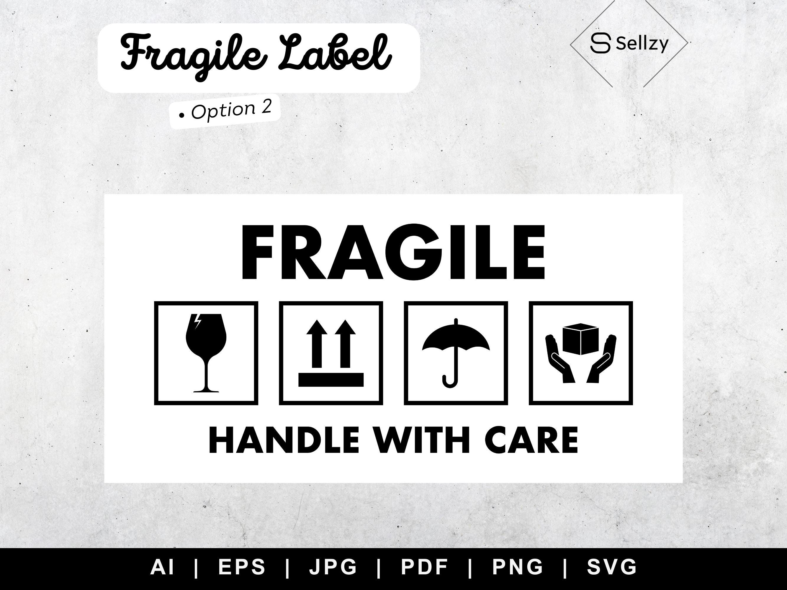 Fragile Handle With Care Sticker SVG | Shipping Labels | Fragile SVG | Fragile Label Template ...