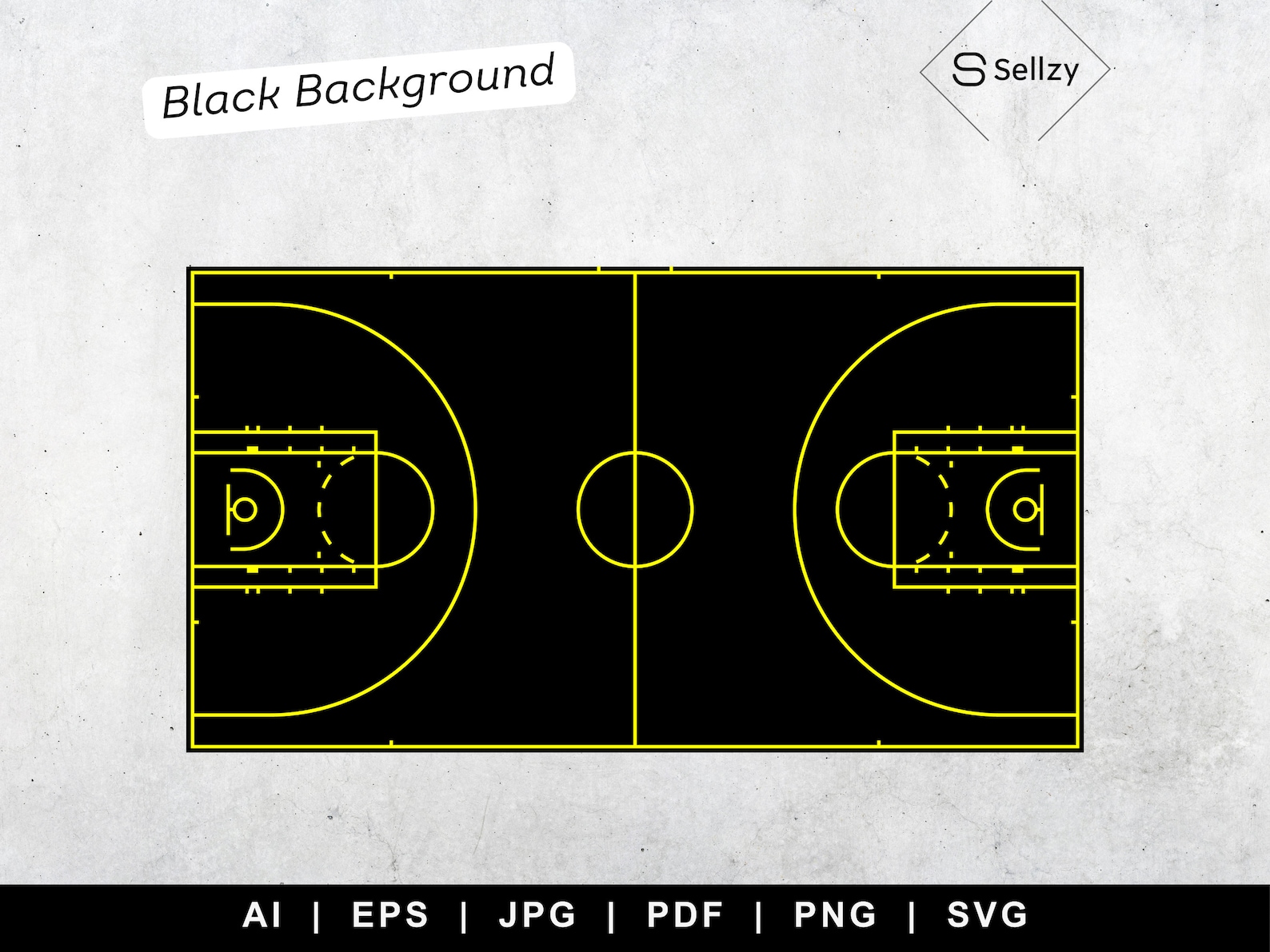 Basketball Court Bundle SVG | Basketball Court Outline SVG | Basketball ...