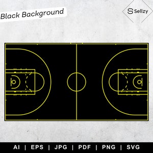 Basketball Court Bundle SVG | Basketball Court Outline SVG | Basketball ...