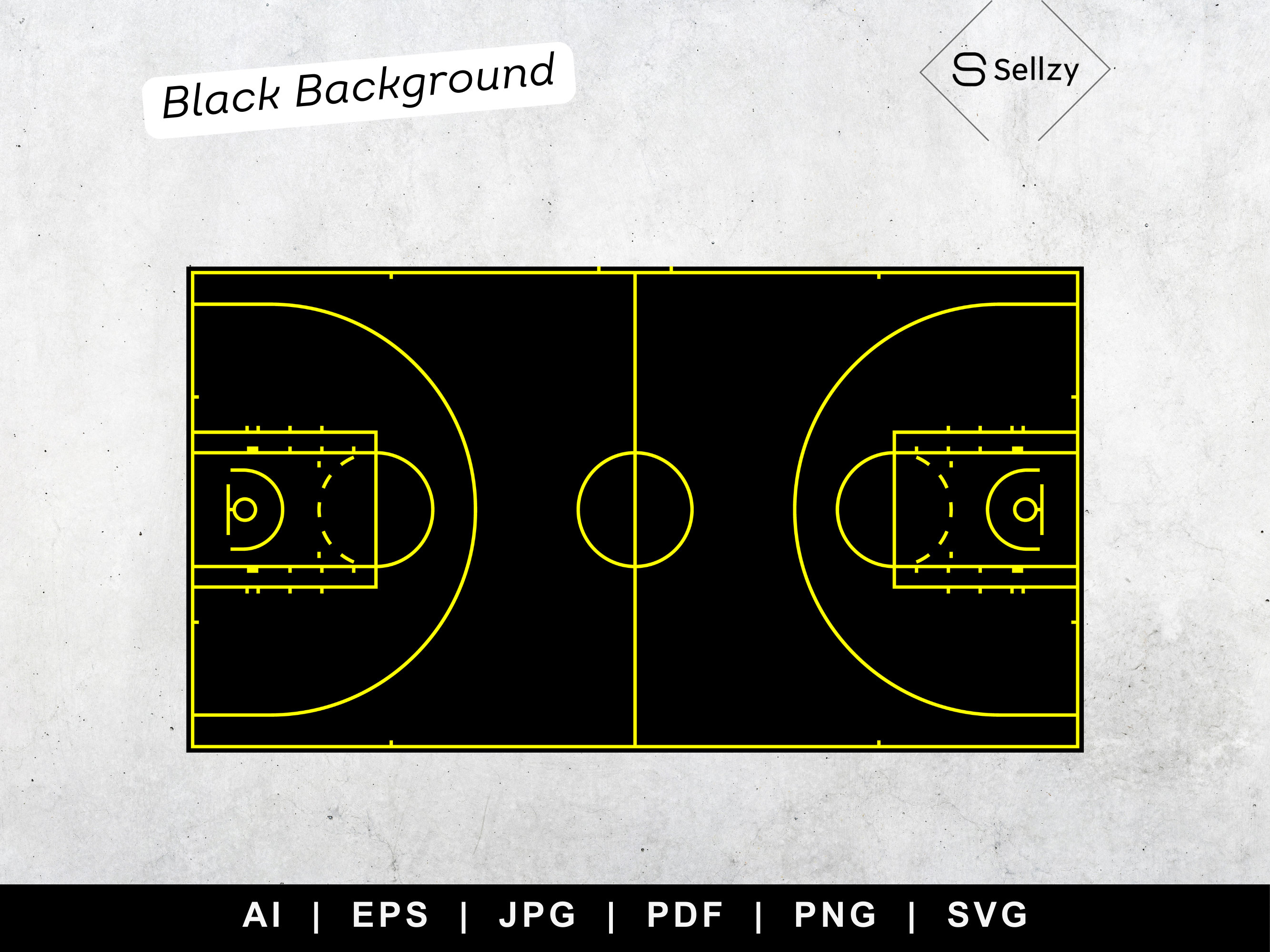 Basketball Court Bundle SVG | Basketball Court Outline SVG | Basketball ...