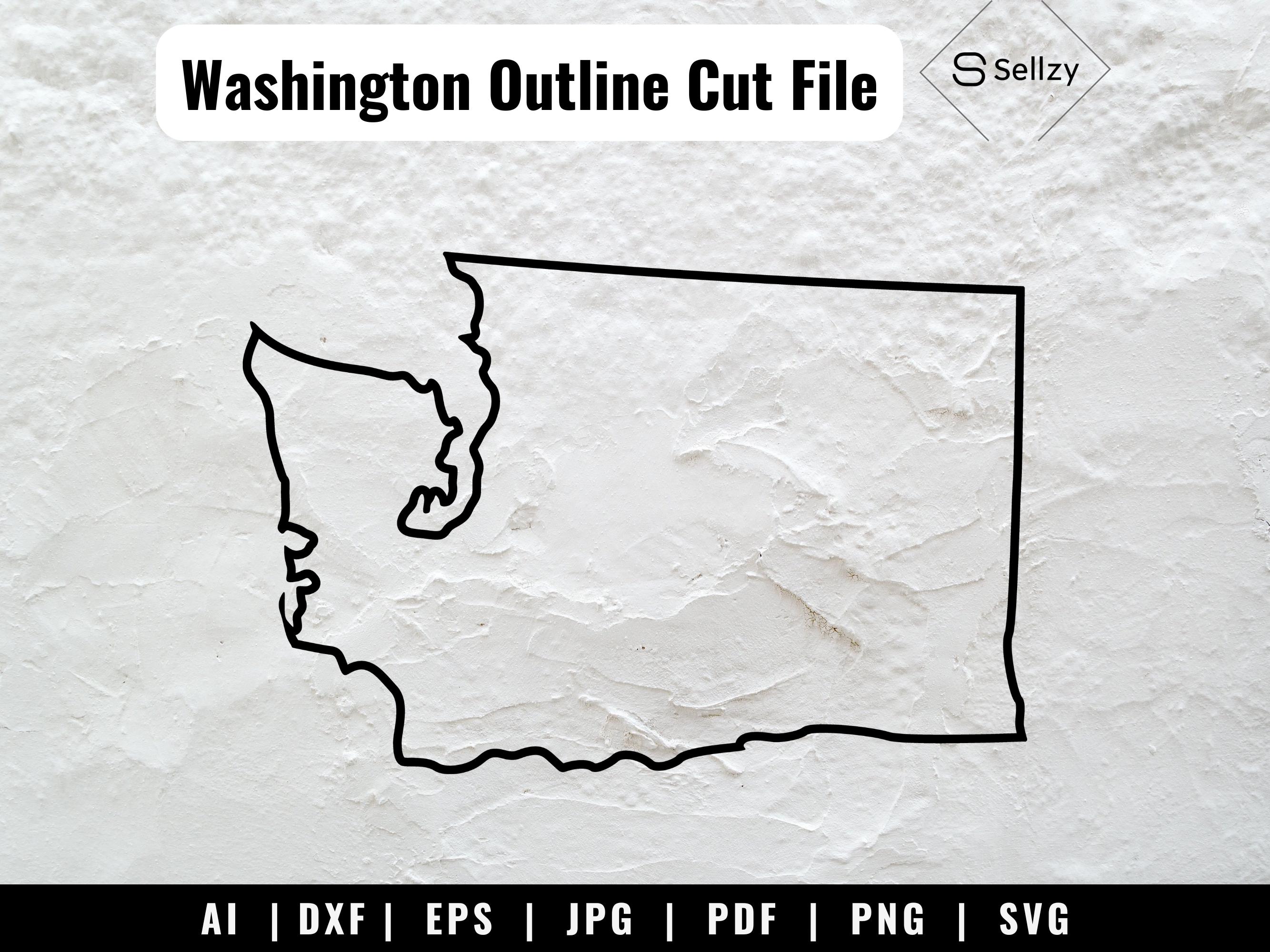Washington Outline SVG Files | Washington Cut Files | Washington Vector ...