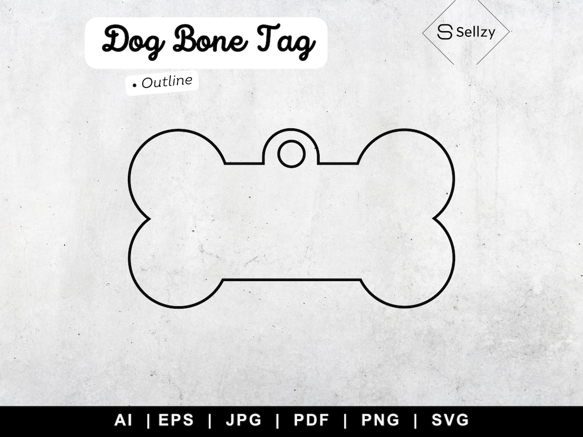 Dog Bone Tag Outline Svg | Dog Bone Cricut File | Dog Tag Outline | Dog ...