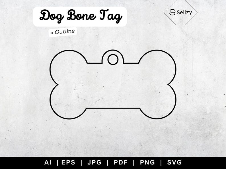 Dog Bone Tag Outline Svg | Dog Bone Cricut File | Dog Tag Outline | Dog ...