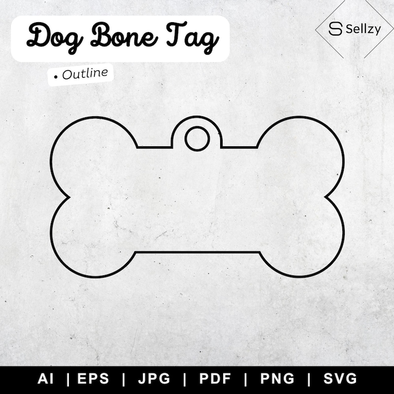 Dog Bone Dog Tag Outline - Etsy
