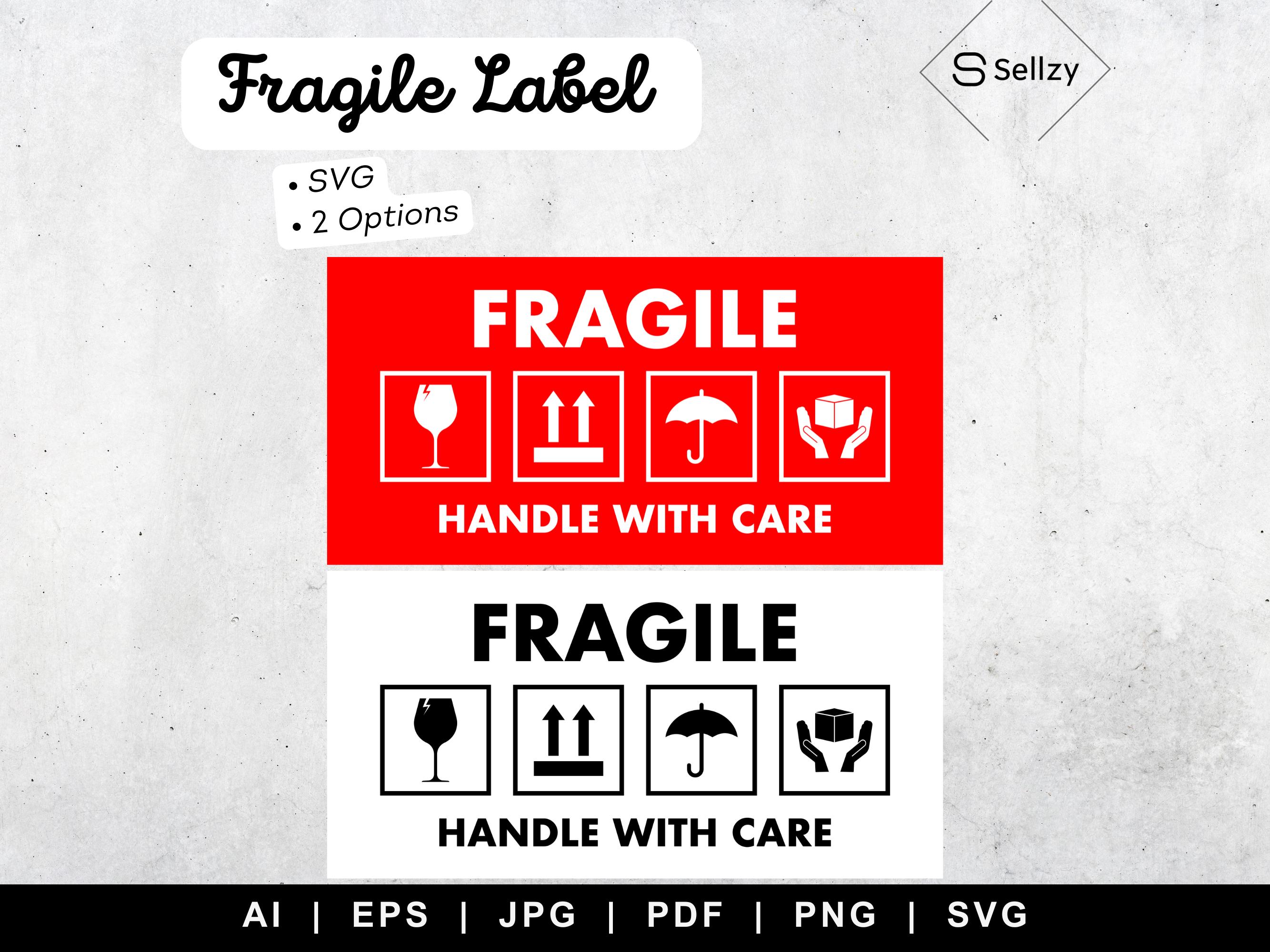 Fragile Handle With Care Sticker SVG | Shipping Labels | Fragile SVG ...