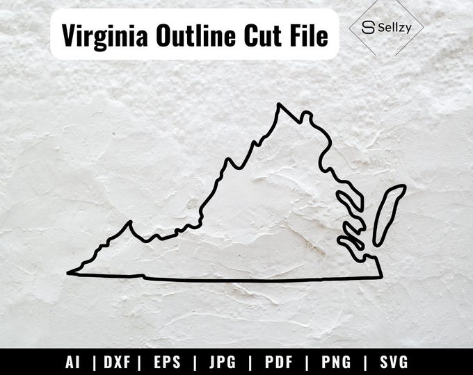 Virginia Outline SVG Files, Virginia Cut Files, United States of ...