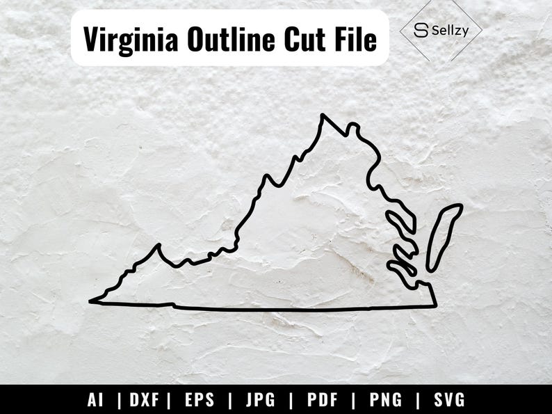 Virginia Outline SVG Files | Virginia Cut Files | Virginia Vector | USA ...