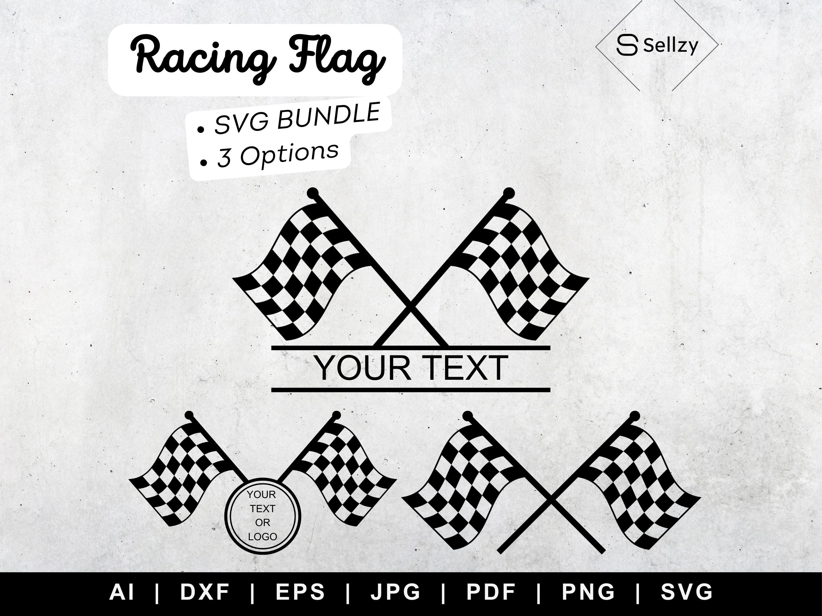 Racing Flag Bundle SVG Racing Flag Outline Racing Flag Logo Racing Flag ...