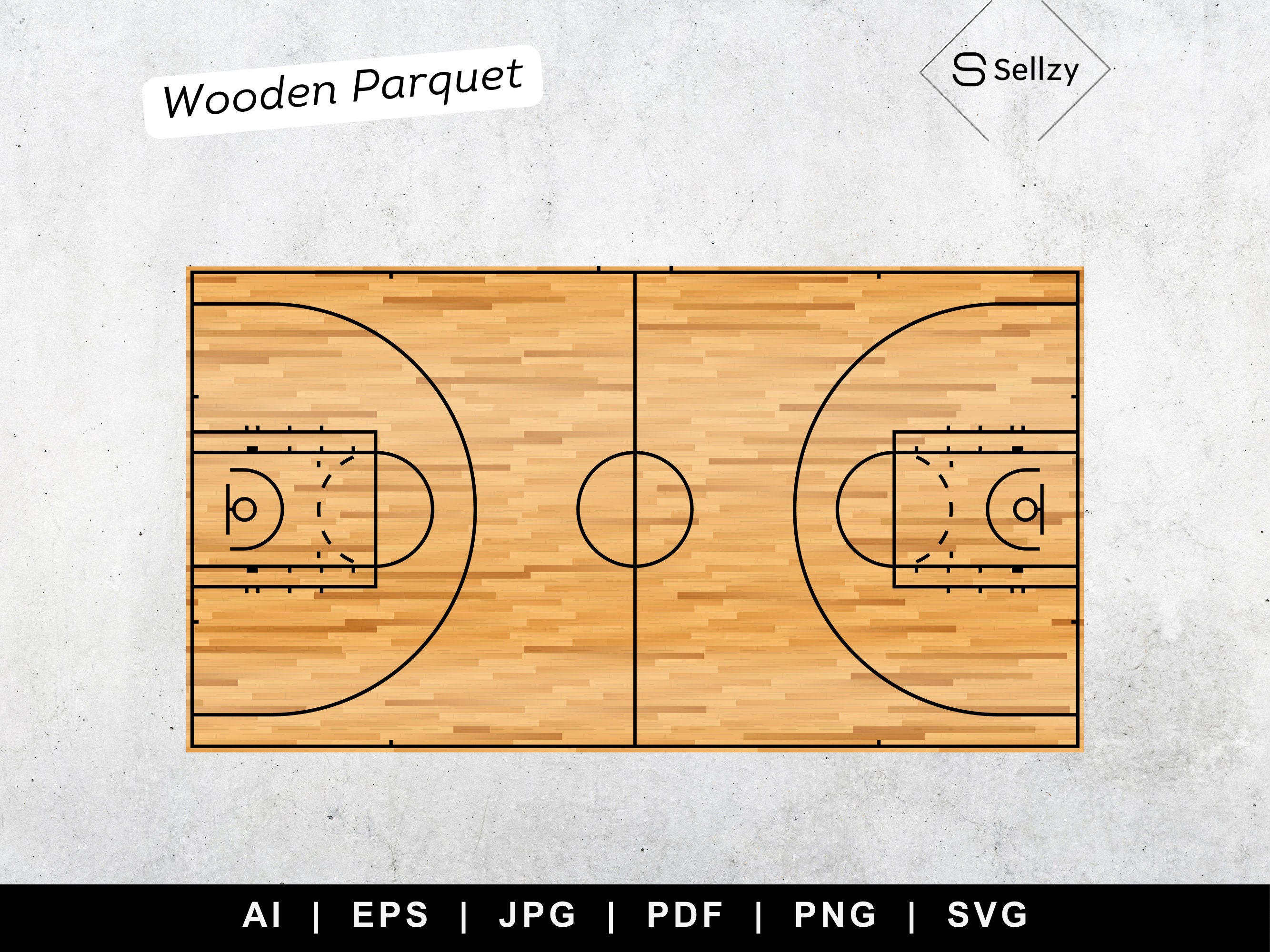 Basketball Court Bundle SVG | Basketball Court Outline SVG | Basketball ...
