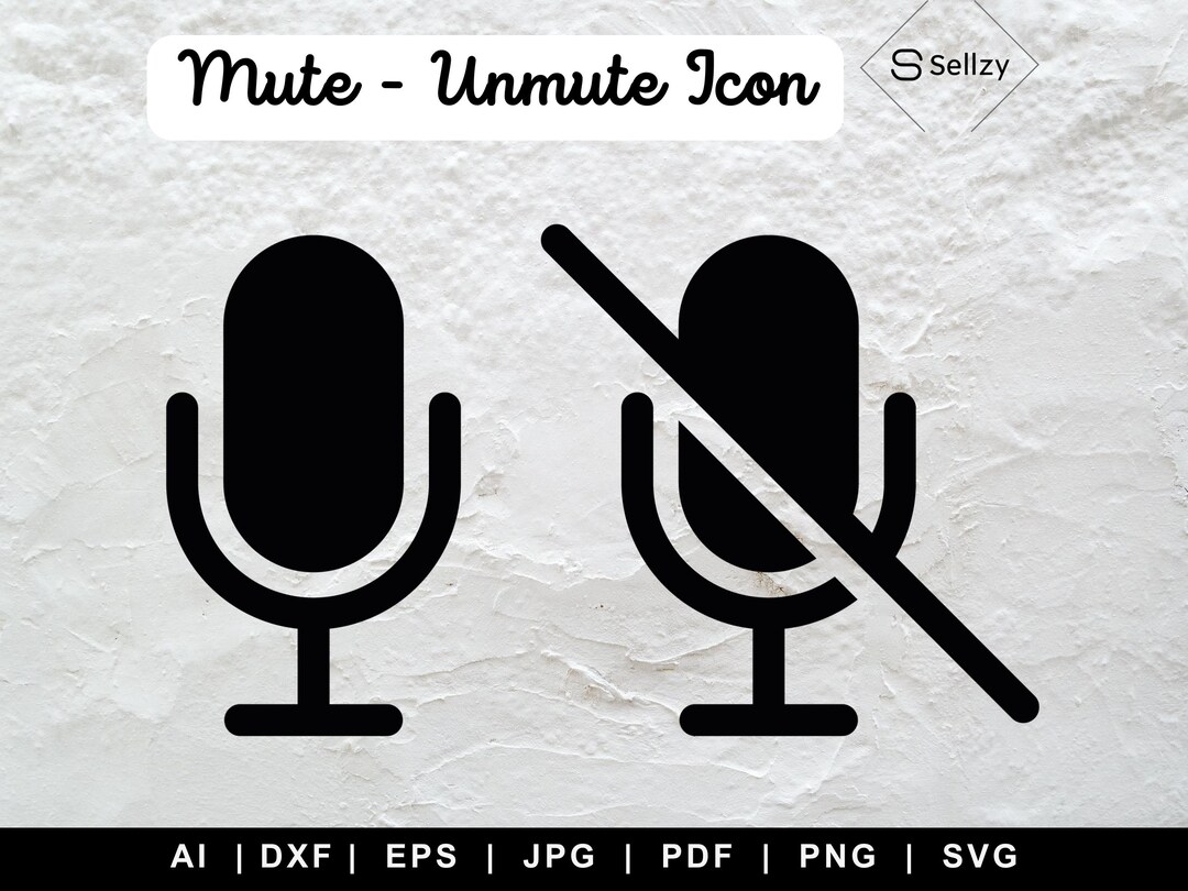 Mute Unmute Microphone SVG | Mute SVG | Mic Silhouette | Unmute Svg ...