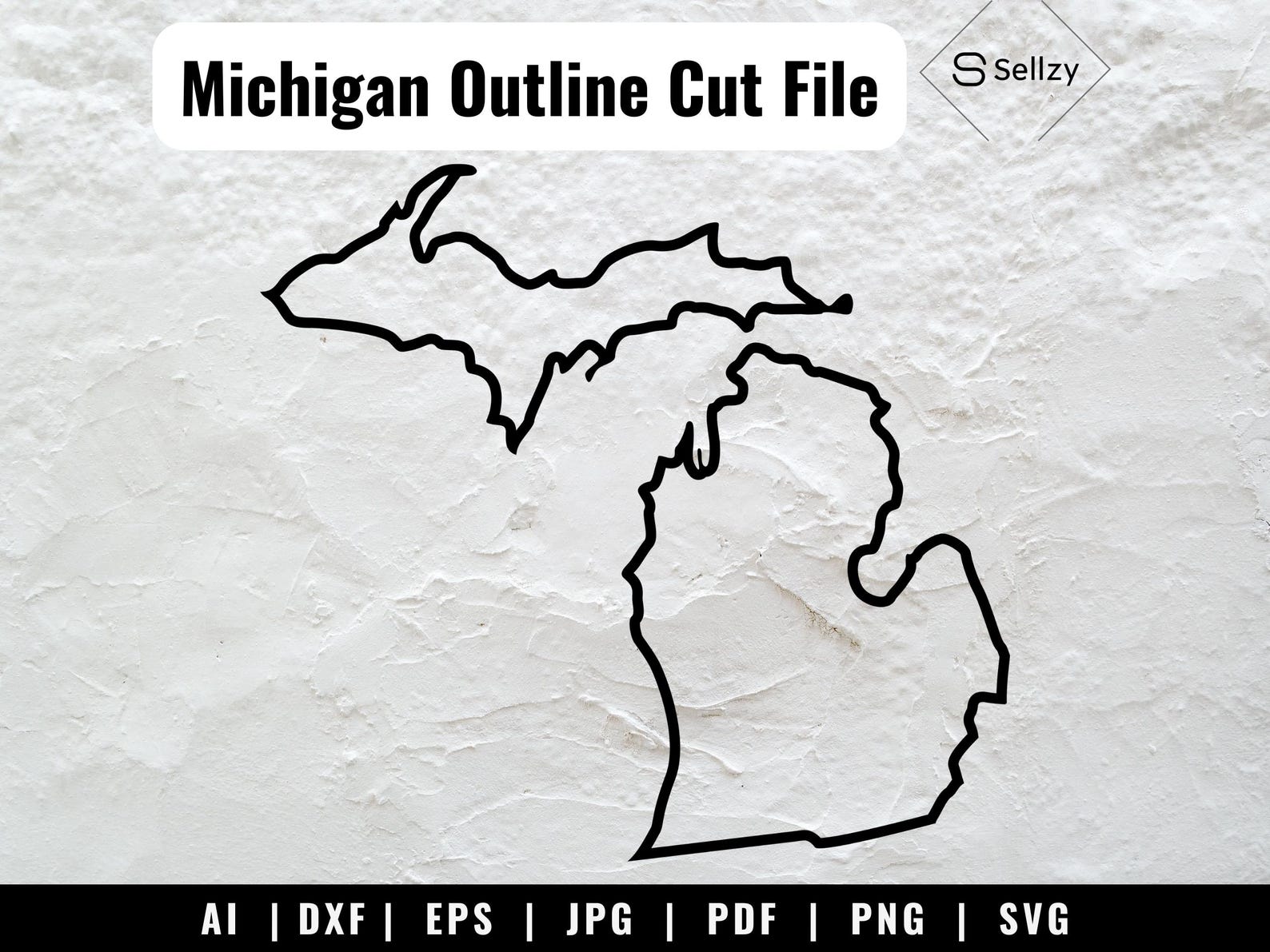 Michigan Outline SVG Files | Michigan Cut Files | Michigan Vector | USA ...