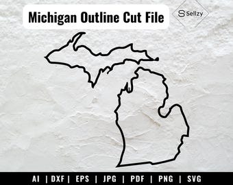 Michigan Outline SVG Files | Michigan Cut Files | United States of ...