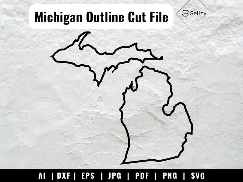 Michigan Outline SVG Files | Michigan Cut Files | Michigan Vector | USA ...