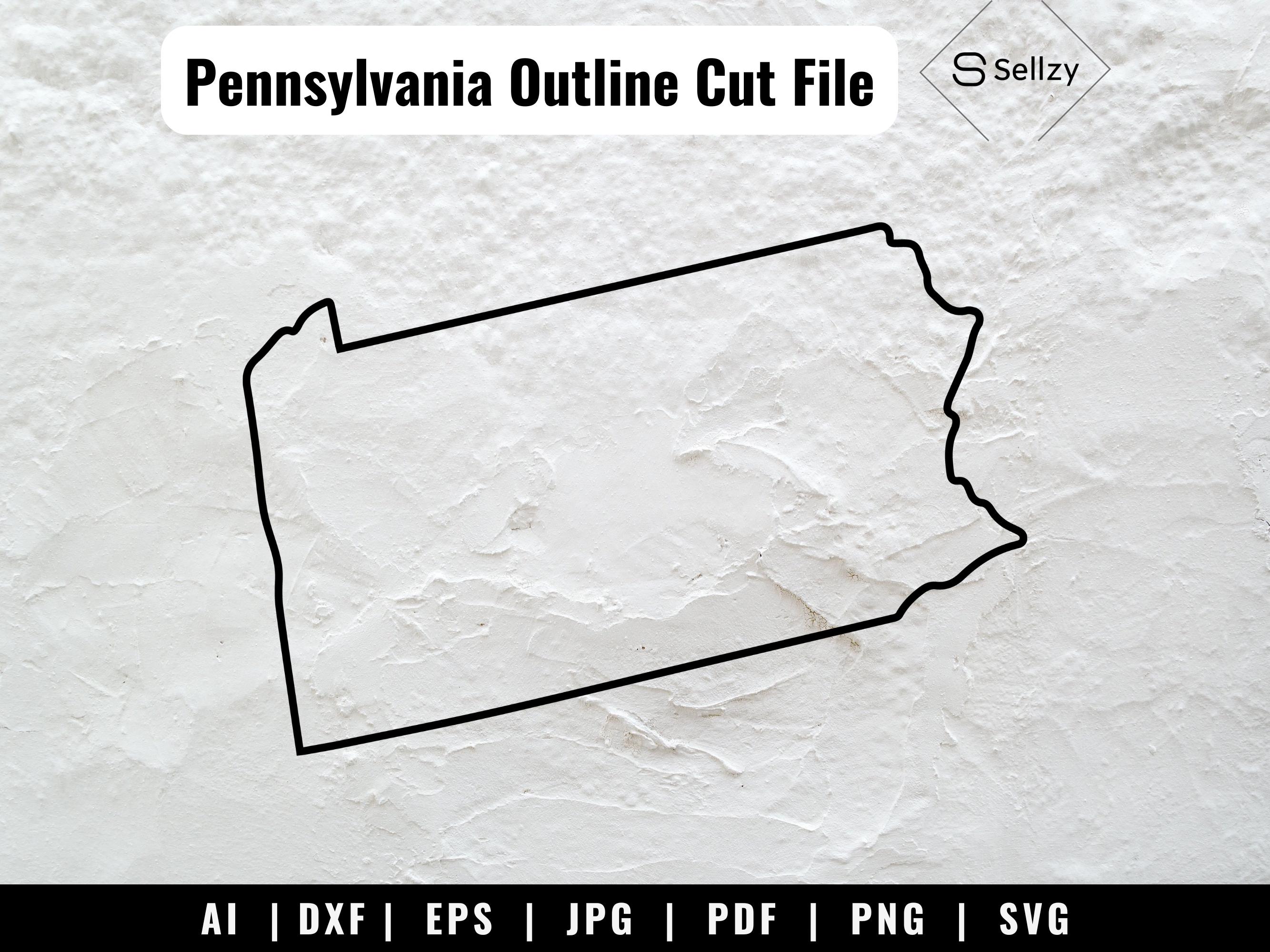 Pennsylvania Outline SVG Files | Pennsylvania Cut Files | Pennsylvania ...