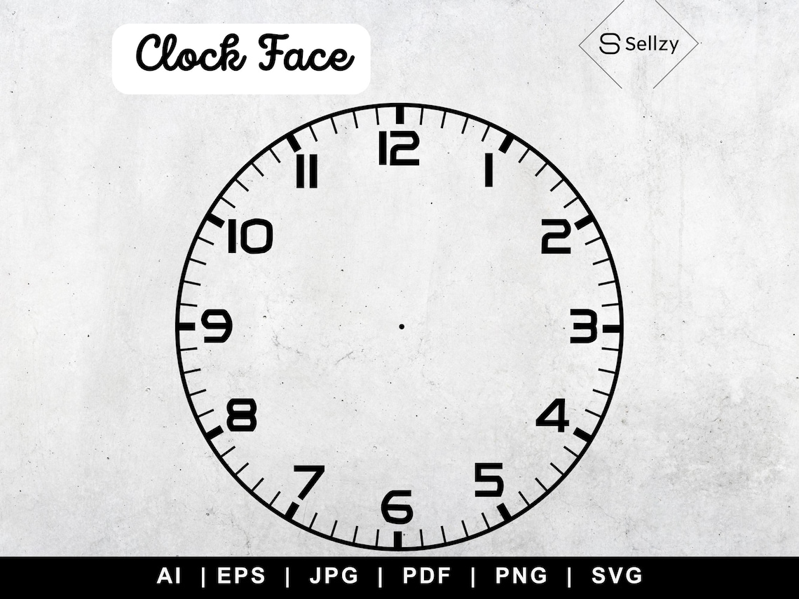 Clock Face SVG | Elegant Clock Face SVG | Modern Clock Face Cut Files ...