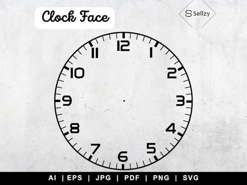 Clock Face SVG | Elegant Clock Face SVG | Modern Clock Face Cut Files ...