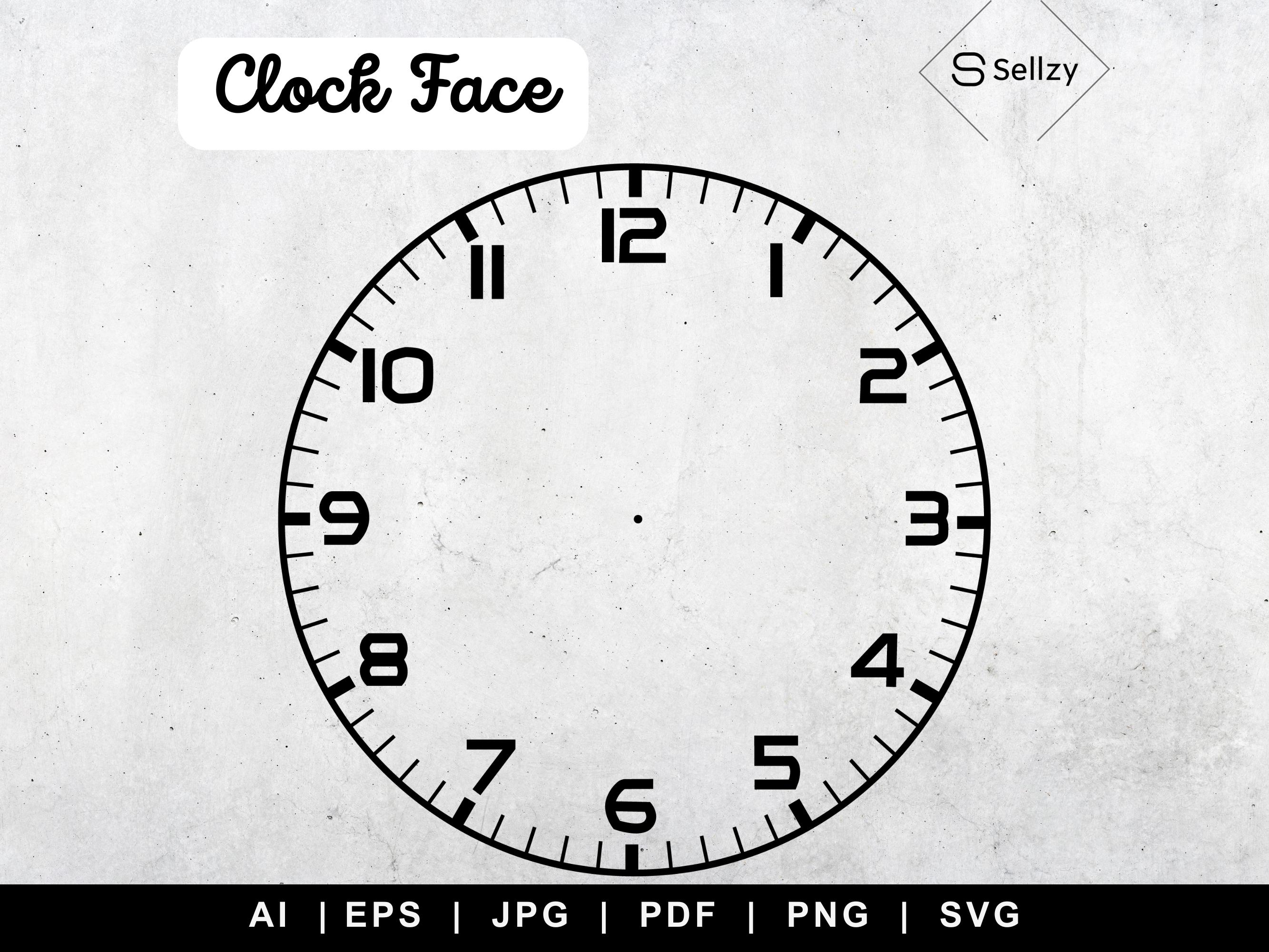Clock Face SVG | Elegant Clock Face SVG | Modern Clock Face Cut Files ...
