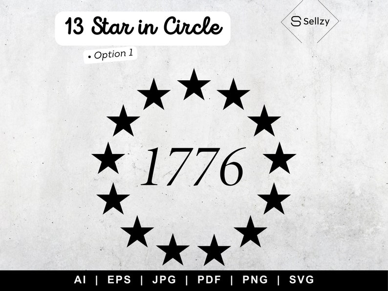13 Stars Patriotic SVG Bundle | Star Circle SVG Files | 13 Stars in ...