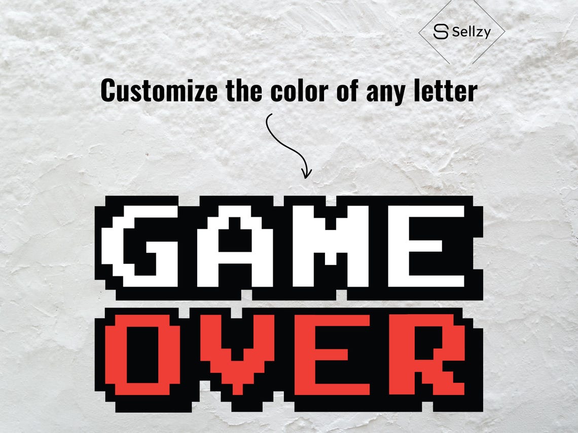 Game Over Pixels | Game Over SVG | Game Over Cricut SVG | Funny Gamer ...
