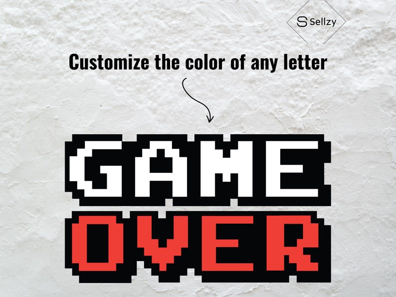 Game Over Pixels | Game Over SVG | Game Over Cricut SVG | Funny Gamer ...