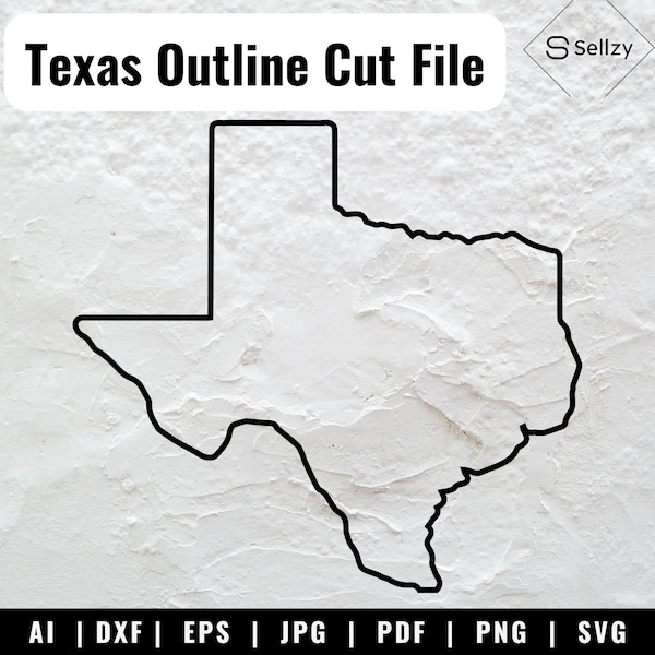 Texas Outline Svg - Etsy