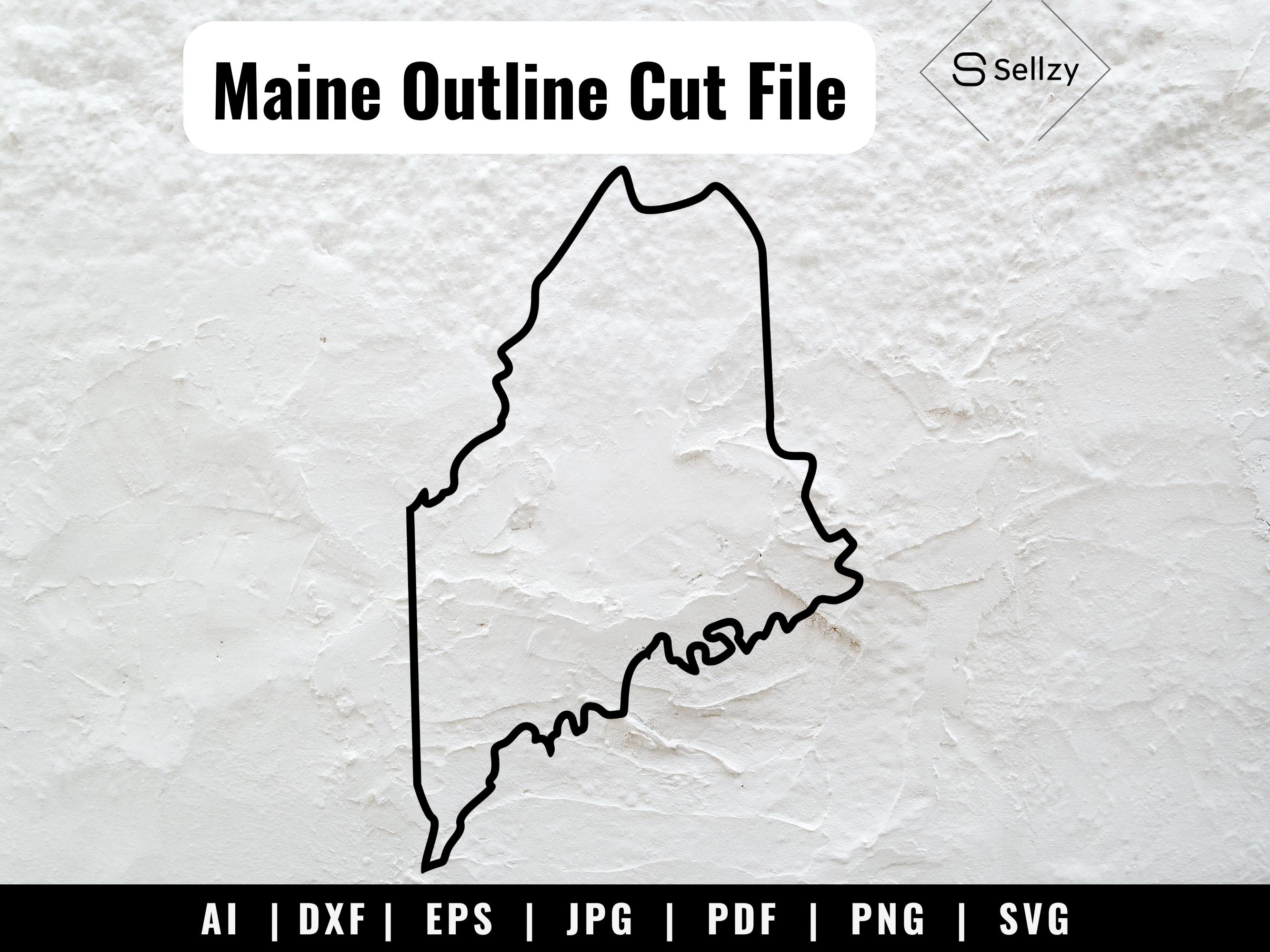 Maine Outline SVG Files | Maine Cut Files | Maine Outline PNG | Maine ...