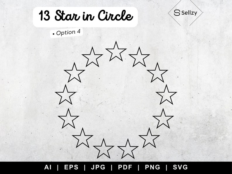 13 Stars Patriotic SVG Bundle | Star Circle SVG Files | 13 Stars in ...