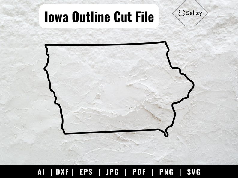 Iowa Outline SVG Files | Iowa Cut Files | Iowa Outline PNG | Iowa ...