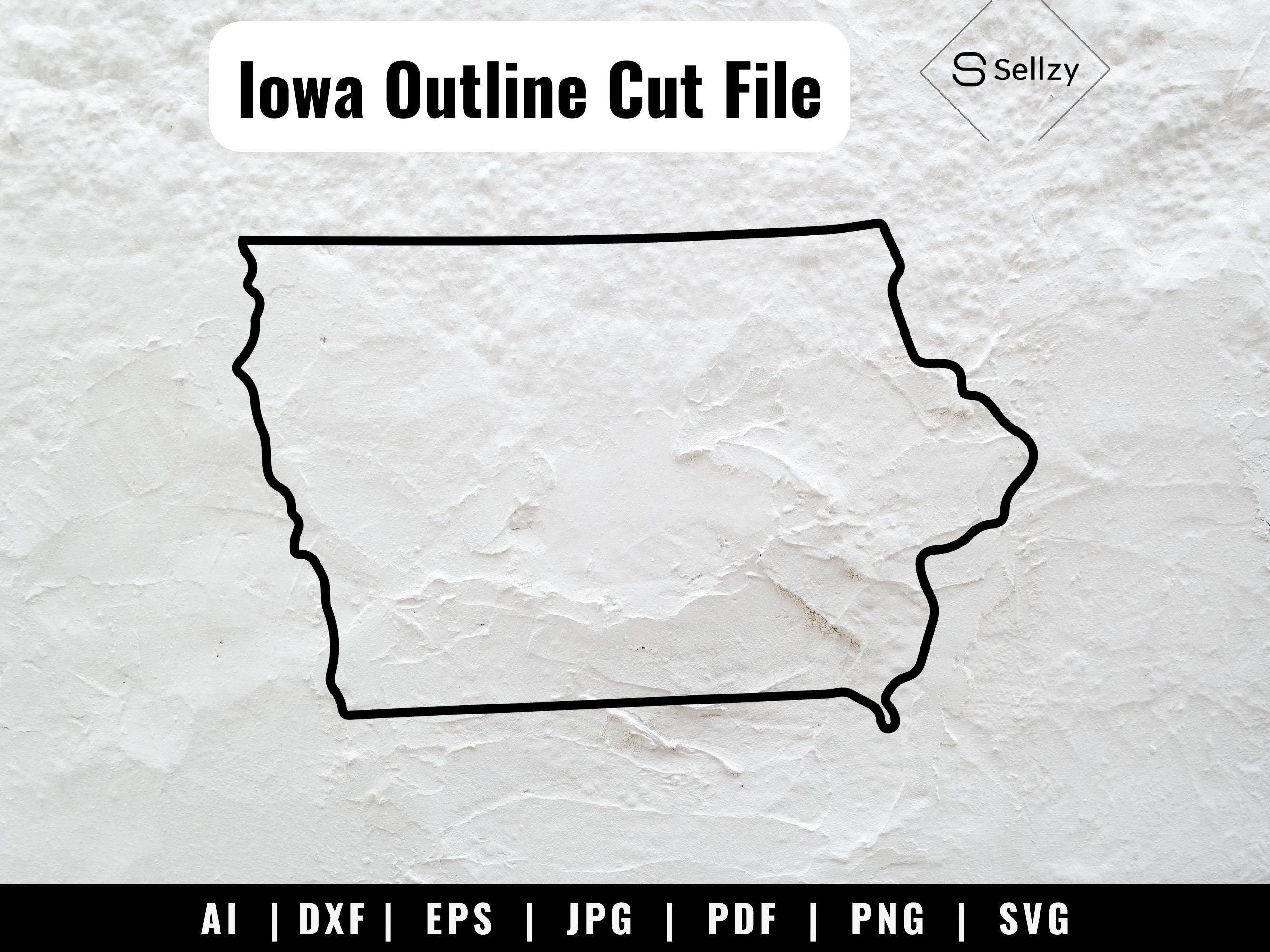 Iowa Outline SVG Files | Iowa Cut Files | Iowa Outline PNG | Iowa ...