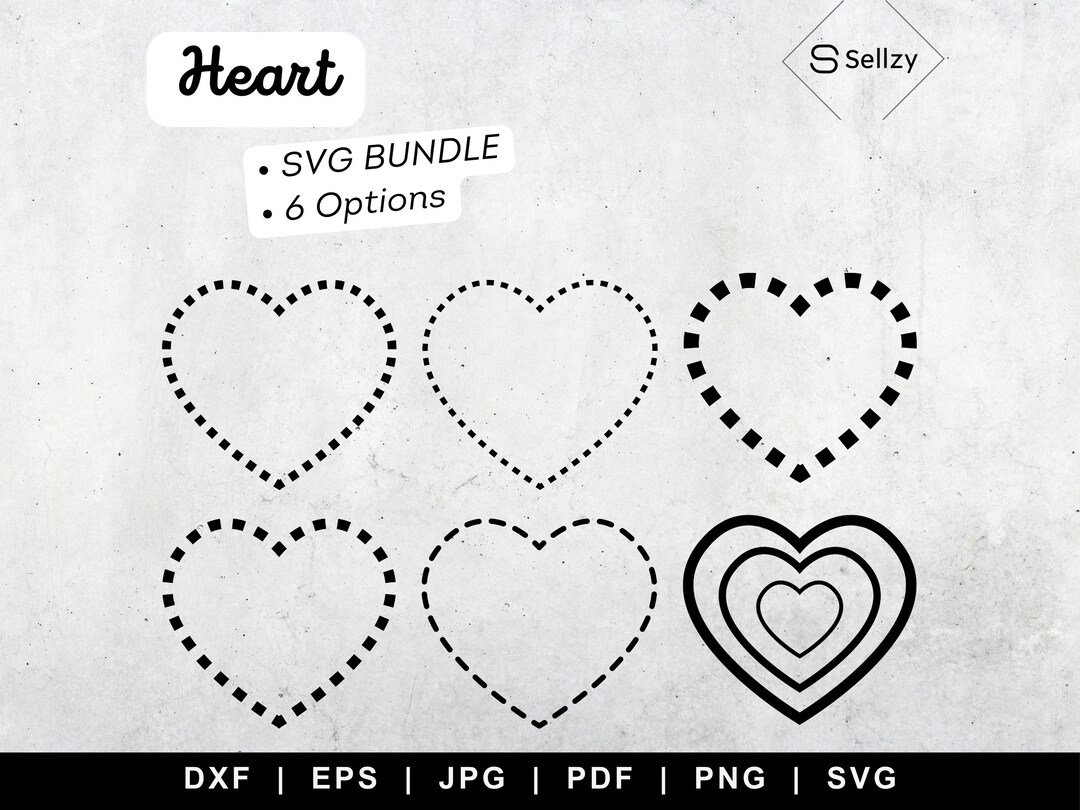 Heart Bundle SVG | Heart Outline SVG | Heart Clipart | Love Heart ...