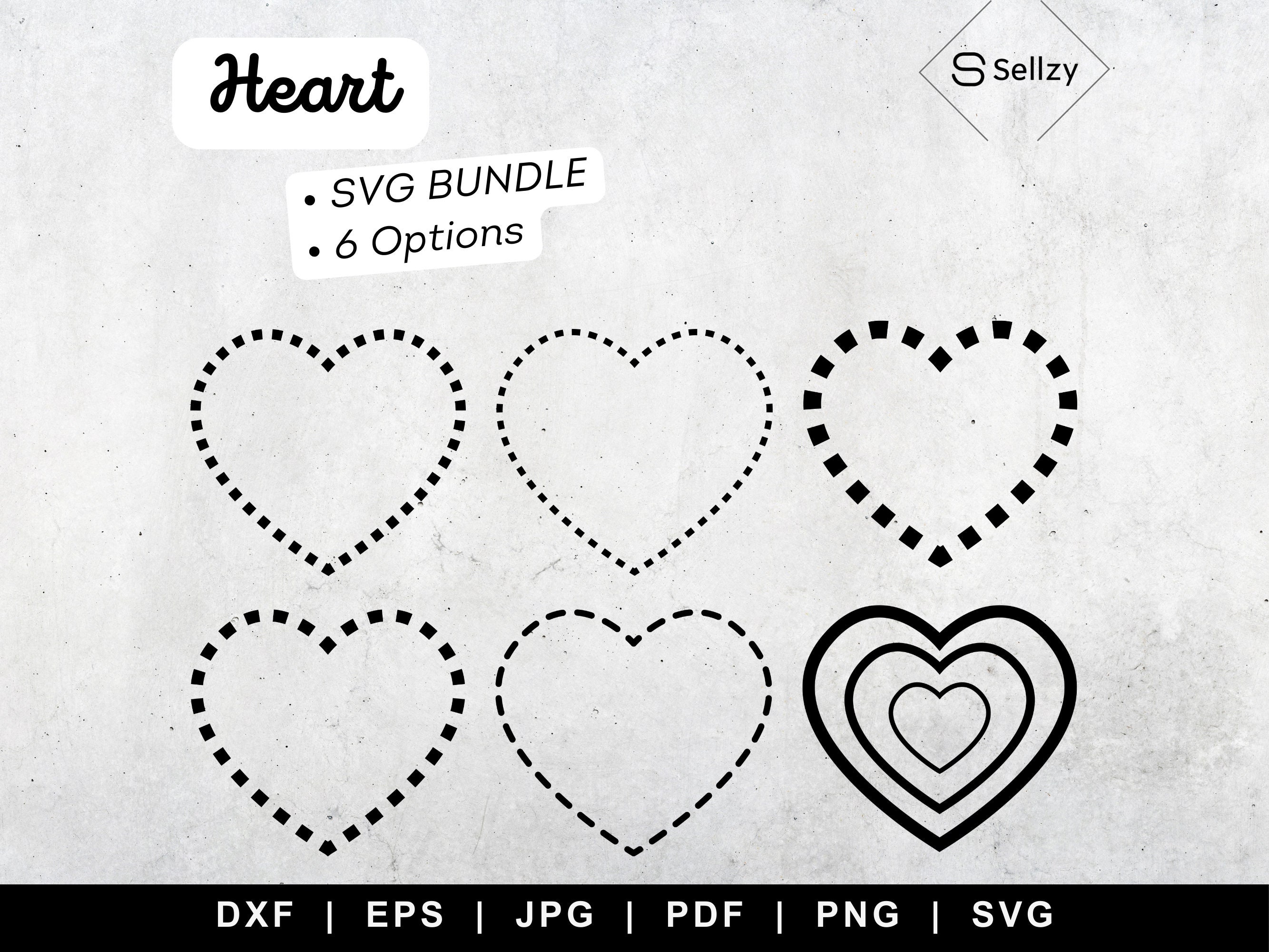 Heart Bundle SVG | Heart Outline SVG | Heart Clipart | Love Heart ...