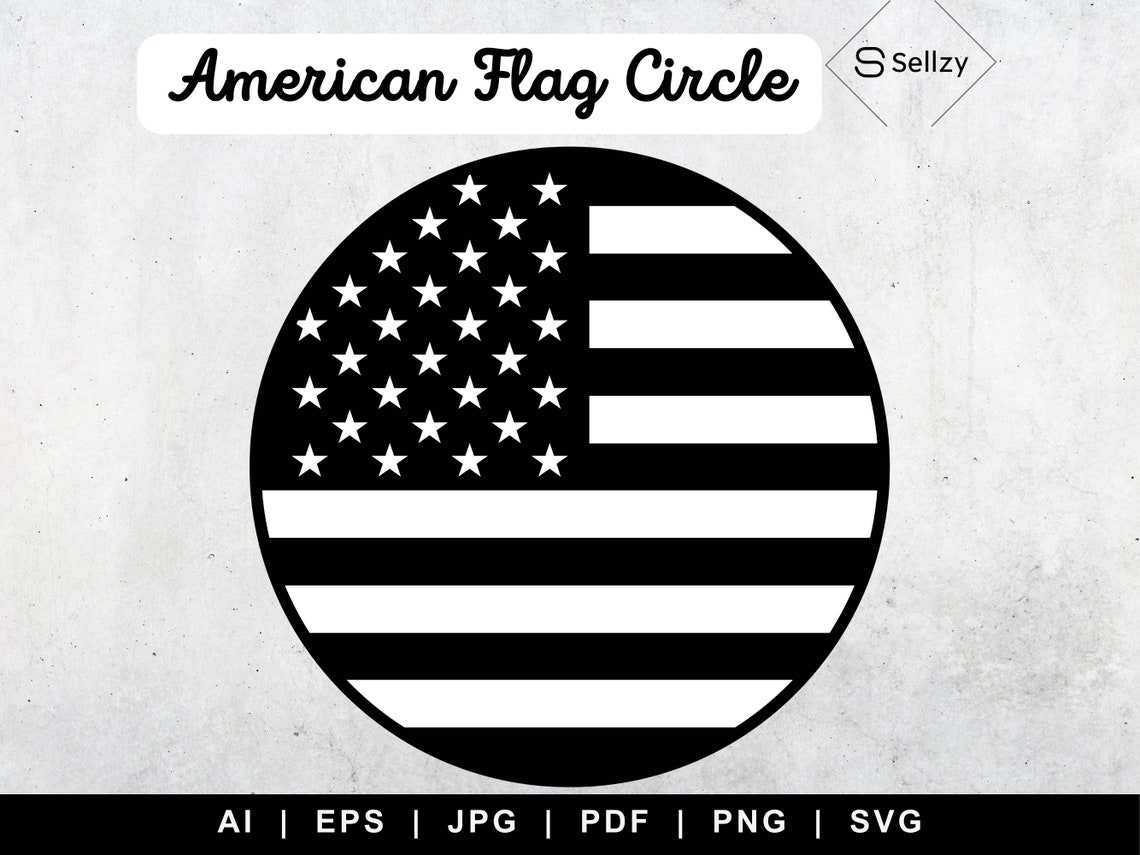Round US Flag Svg | Circle American Flag Svg | Layered Round Shape USA ...