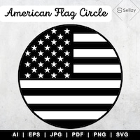 Circle American Flag Svg, USA Flag Svg, American Flag Svg, Vector Cut ...