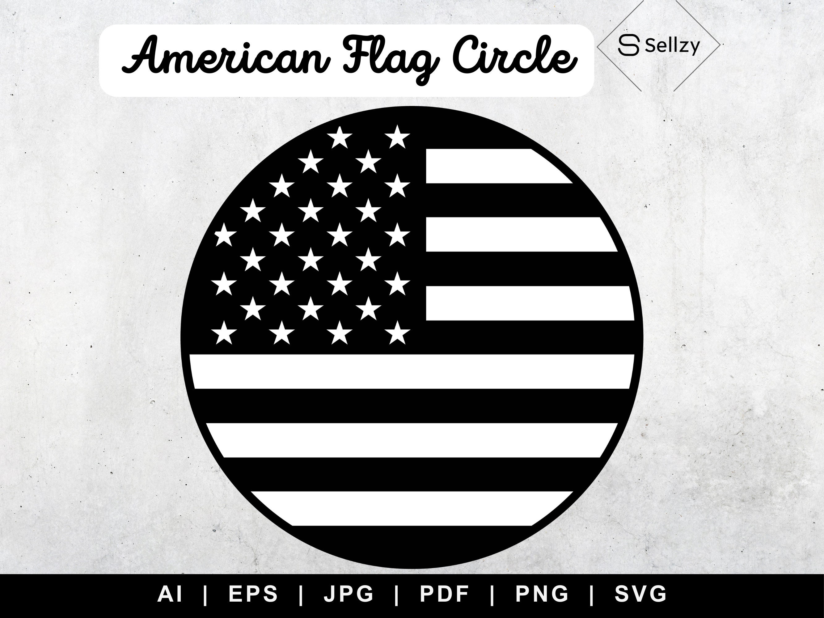 Round US Flag Svg | Circle American Flag Svg | Layered Round Shape USA ...