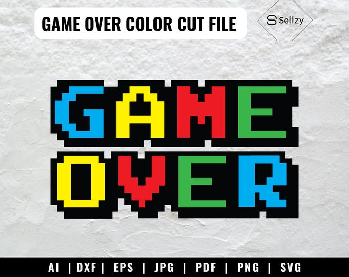 Game Over Pixels Svg | Game Over Cut File | Game Over Png | Gaming Svg ...