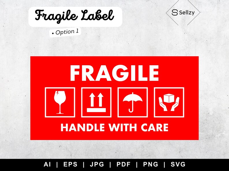 Fragile Handle With Care Sticker SVG | Shipping Labels | Fragile SVG ...