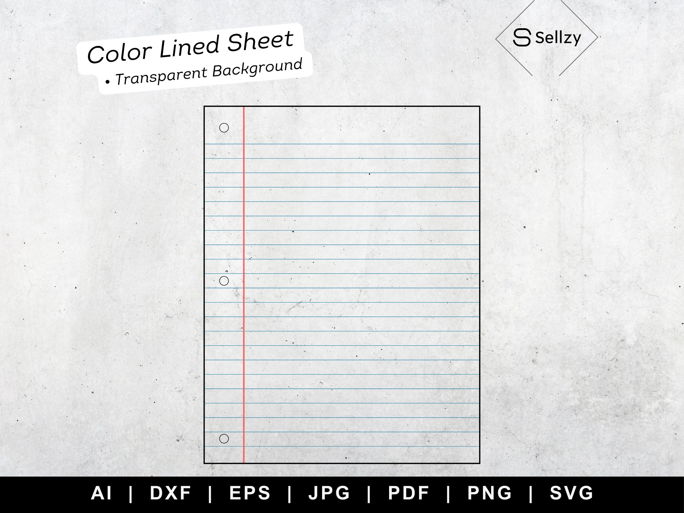 Lined Notebook SVG | Line Paper SVG | Digital Notebook Pages ...