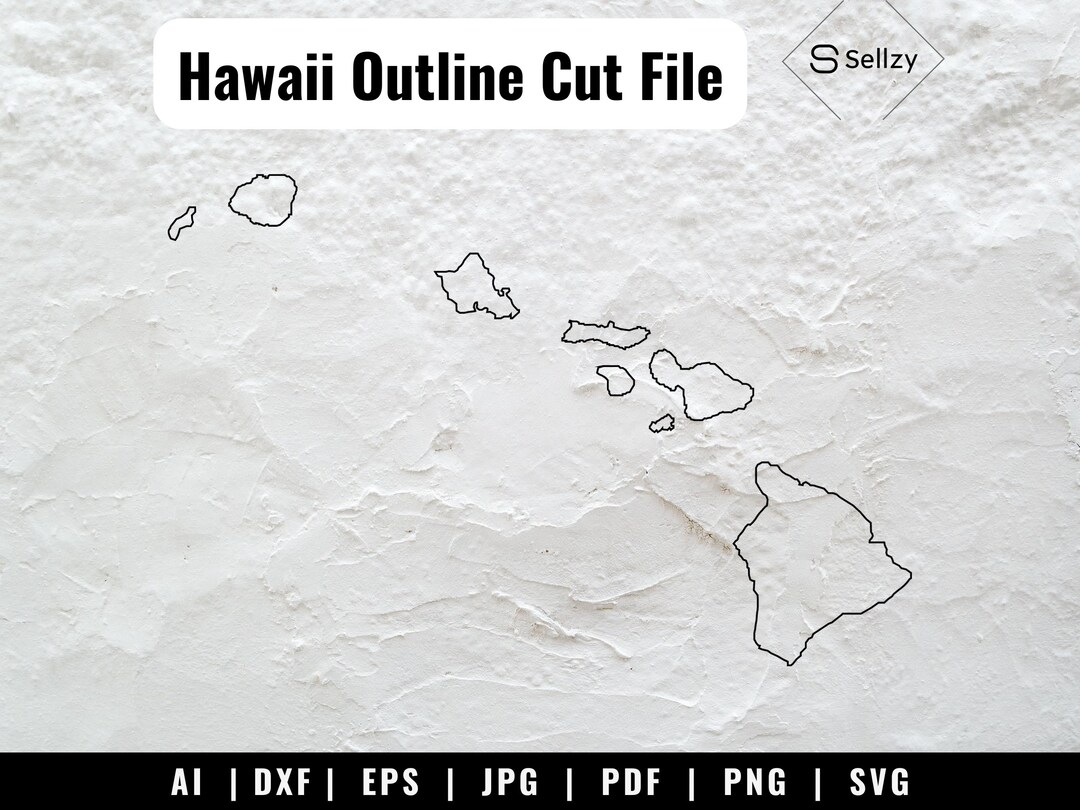 Hawaii Outline SVG Files Hawaii Cut Files Hawaii Outline PNG Hawaii ...