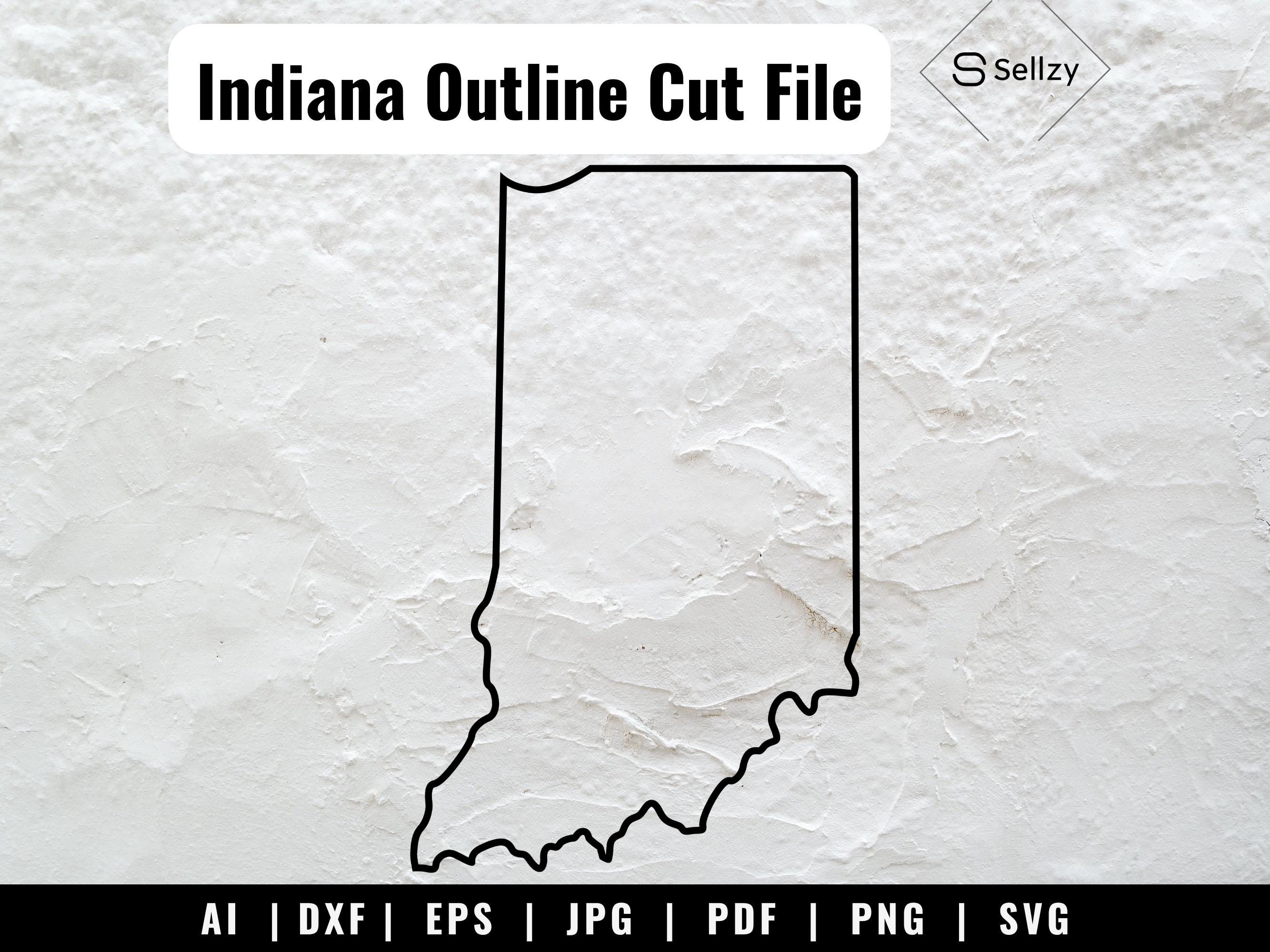 Indiana Outline SVG Files | Indiana Cut Files | Indiana Outline PNG ...