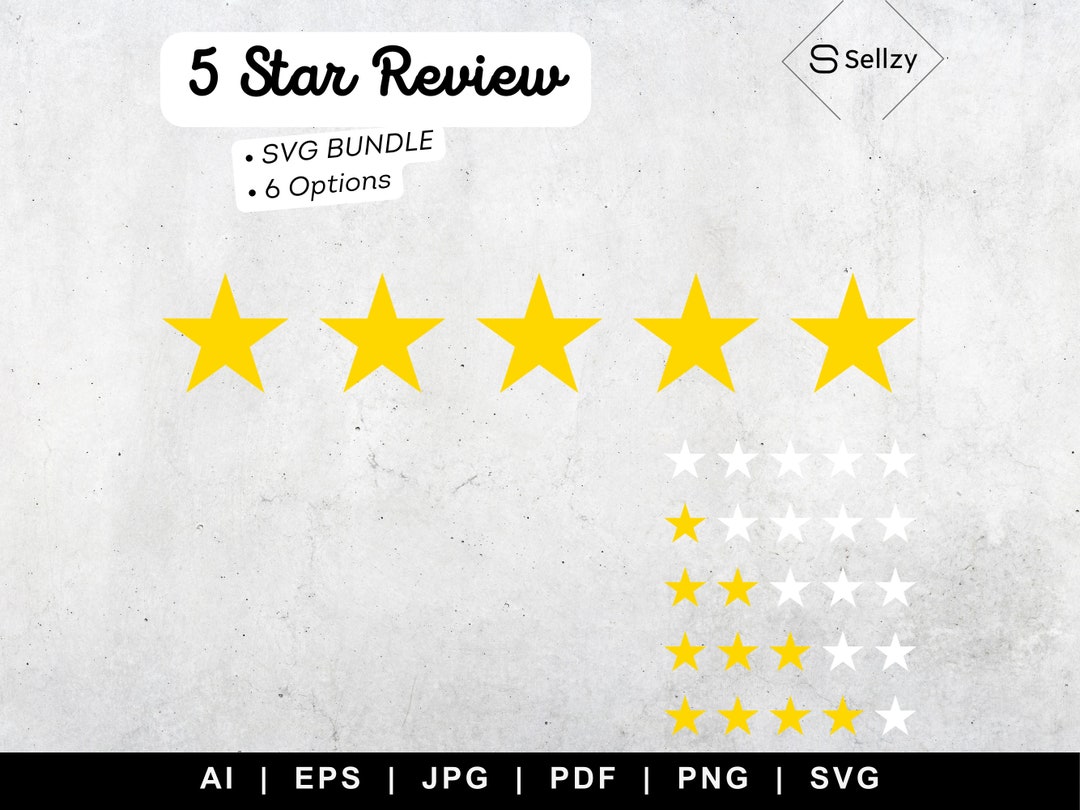 5 Star Review SVG Bundle | Five Star Rating SVG | 5 Star Rating Svg ...