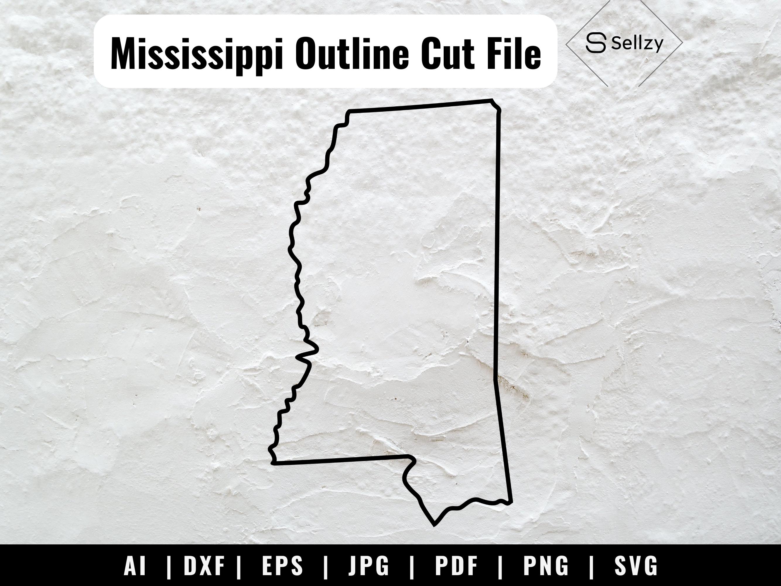 Mississippi Outline SVG Files Mississippi Cut Files Mississippi Vector ...