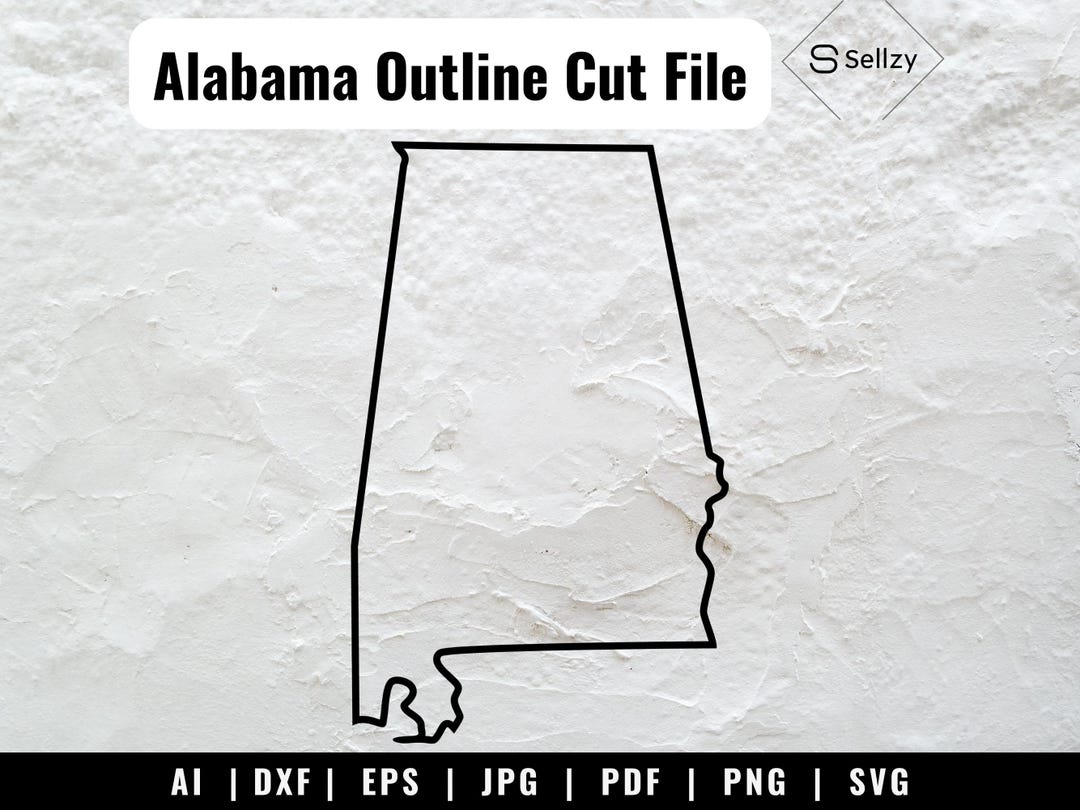 Alabama Outline SVG Files | Alabama Cut Files | Alabama Outline PNG ...
