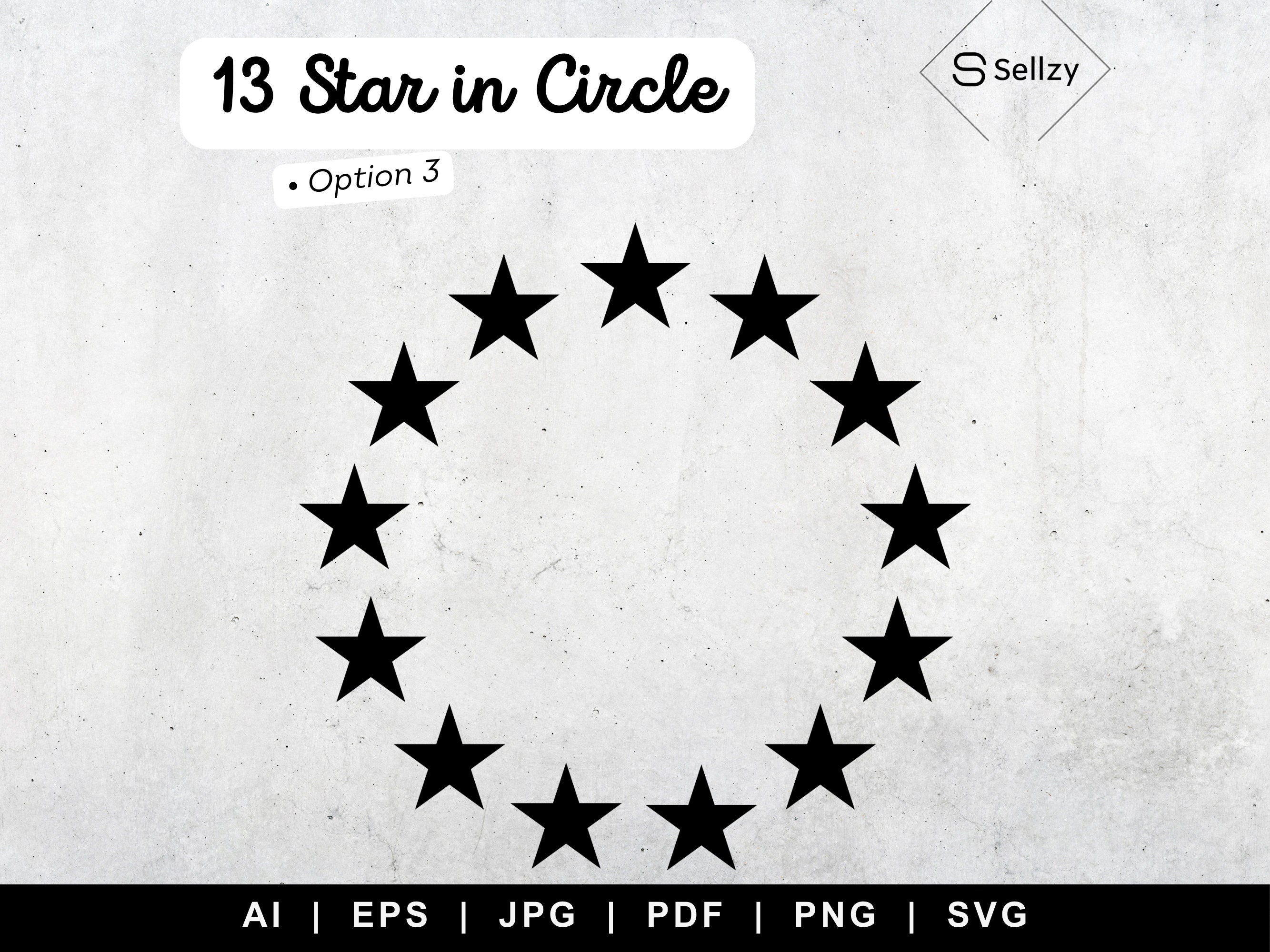 13 Stars Patriotic SVG Bundle | Star Circle SVG Files | 13 Stars in ...
