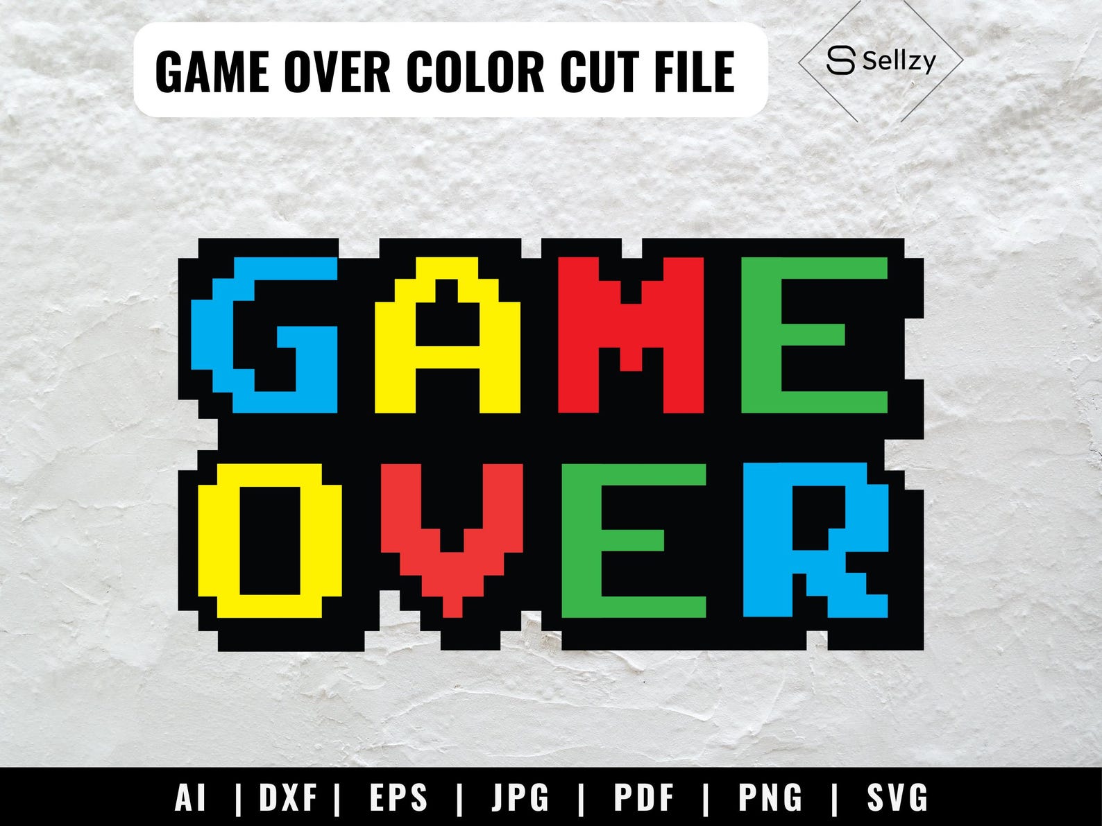 Game Over Pixels | Game Over SVG | Game Over Cricut SVG | Funny Gamer ...
