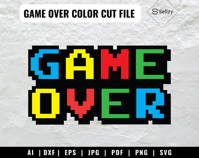Game Over Pixels Svg | Game Over Cut File | Game Over Png | Gaming Svg ...