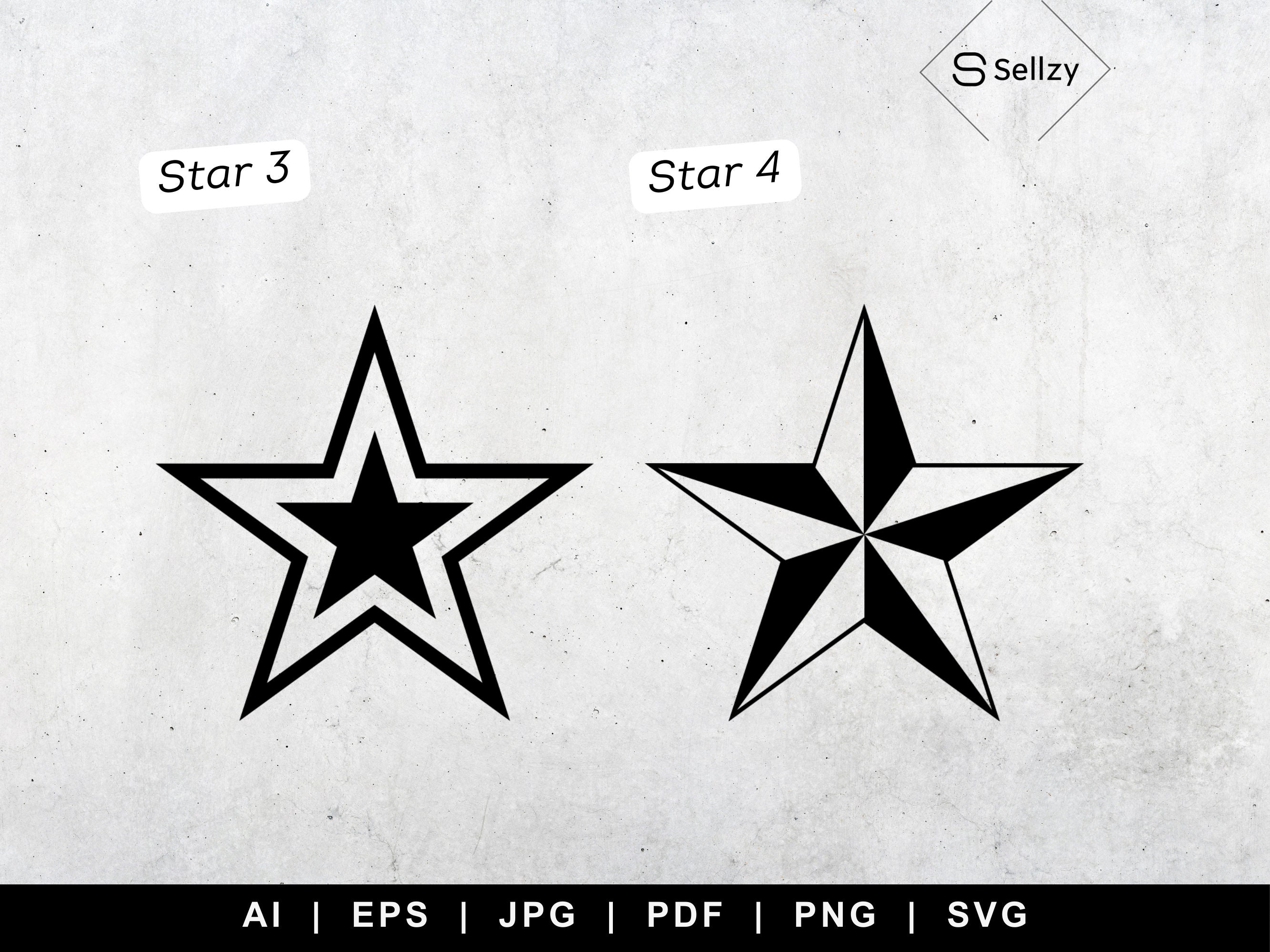 Star Bundle SVG | Star Icon SVG | Star Clipart | Star Outline SVG ...